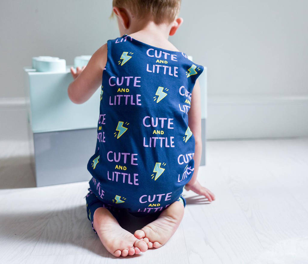 'cute and little' print baby and child dungarees by milly'o ...