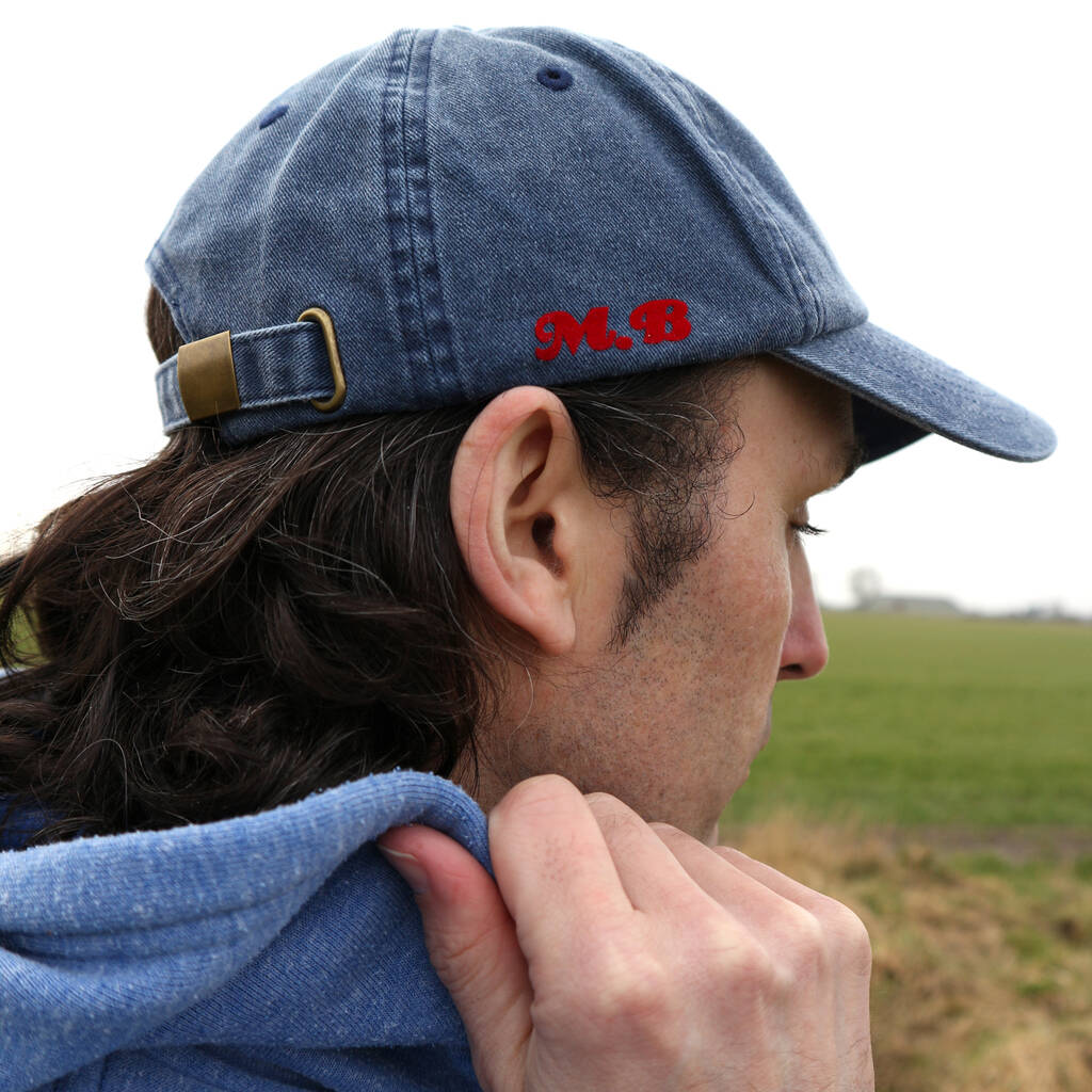 Personalised Denim Baseball Cap By Rosie Willett Designs ...