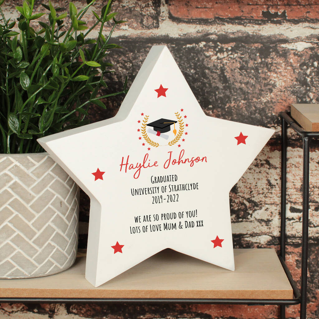 Personalised Graduation Freestanding Star By Love Lumi Ltd