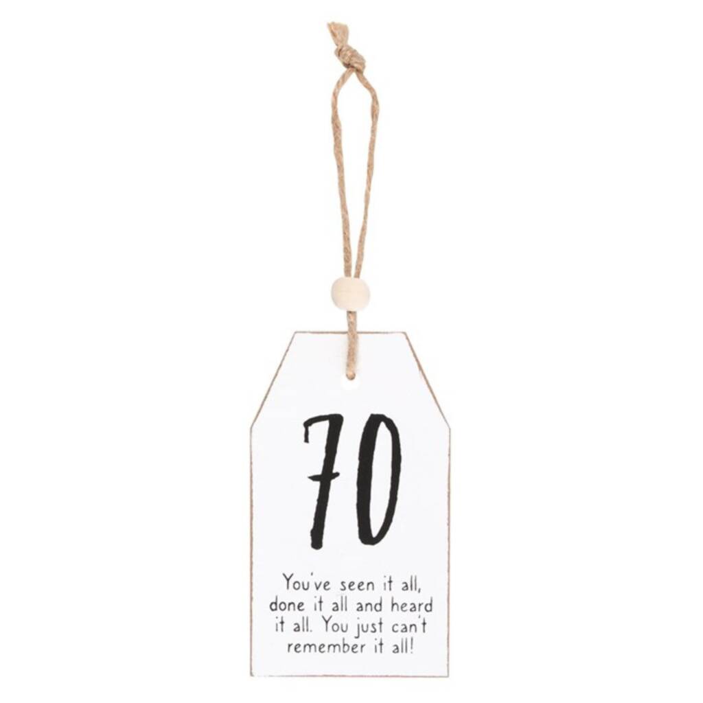70th Birthday Gift Hanging Decoration By Spiritual Gifts