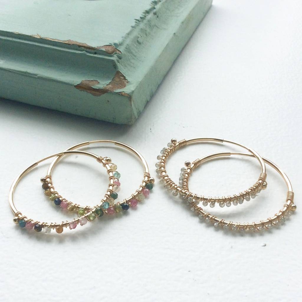 gemstone hoops by crystal and stone | notonthehighstreet.com