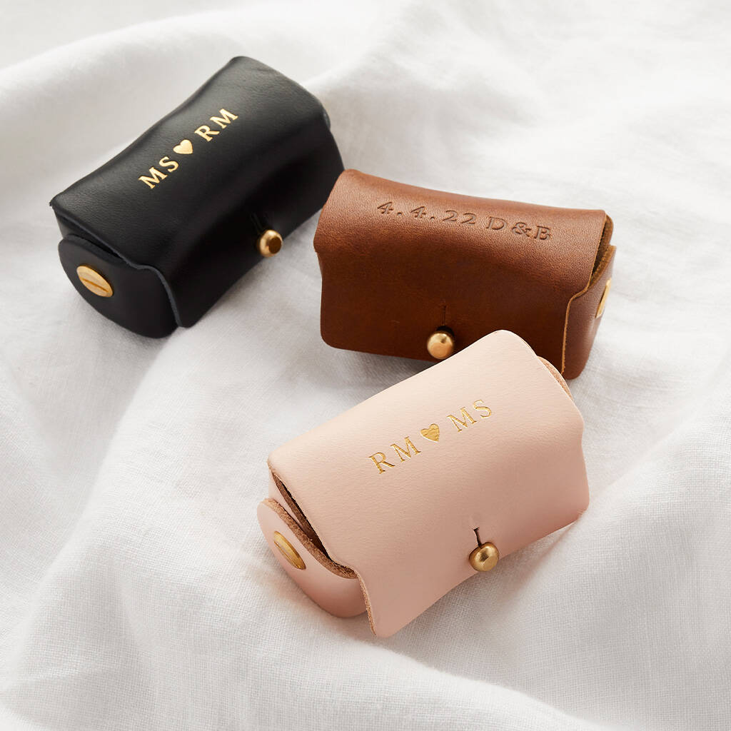 Personalised Leather Wedding Ring Pouch With Photo By Create Gift Love ...