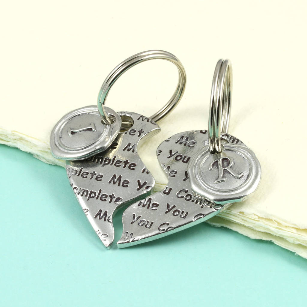 gift for couples love you personalised heart keyring by multiply design ...