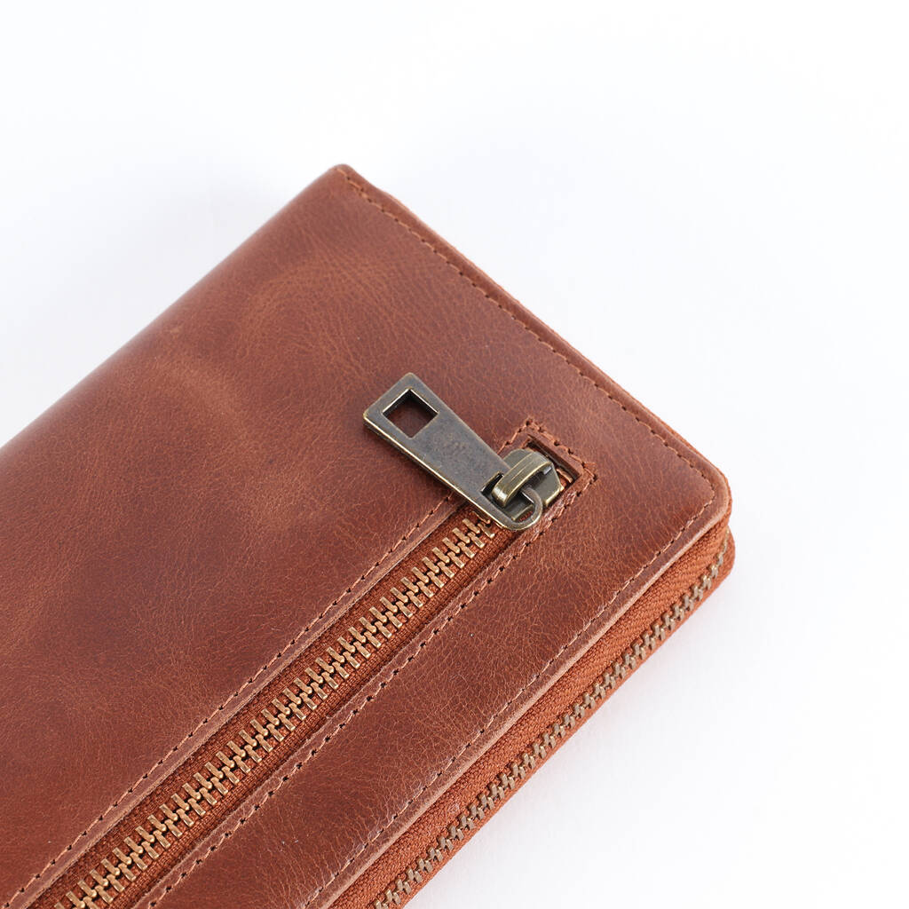 Leather Ziparound Purse, Brown By The Leather Store ...