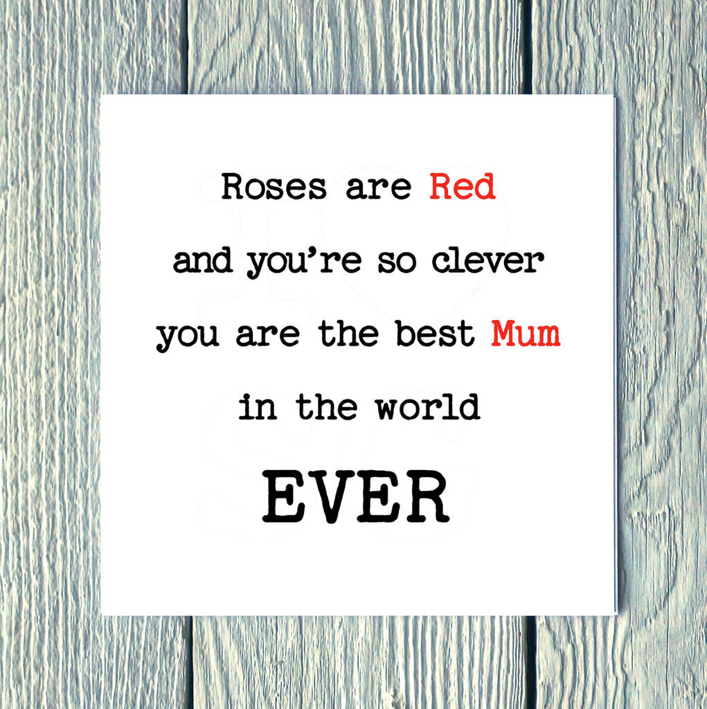 Roses Are Red And You're So Clever By Fiona Gray Designs