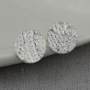 sterling silver textured circle studs by lucy kemp silver jewellery ...
