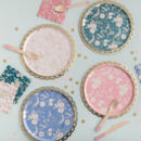 Floral Pastel And Gold Foil Party Plates By Postbox Party ...
