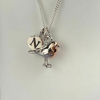 Personalised Robin Necklace In Silver And Rose Gold By Nest ...