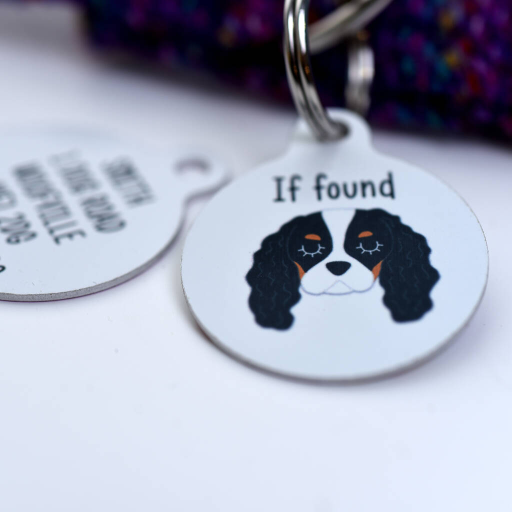 cavalier king charles spaniel dog tag illustrated by hoobynoo ...