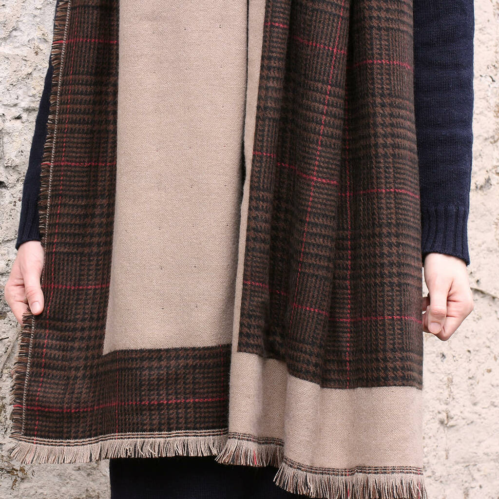 Houndstooth Check Pattern Woven Scarf By Studio Hop ...