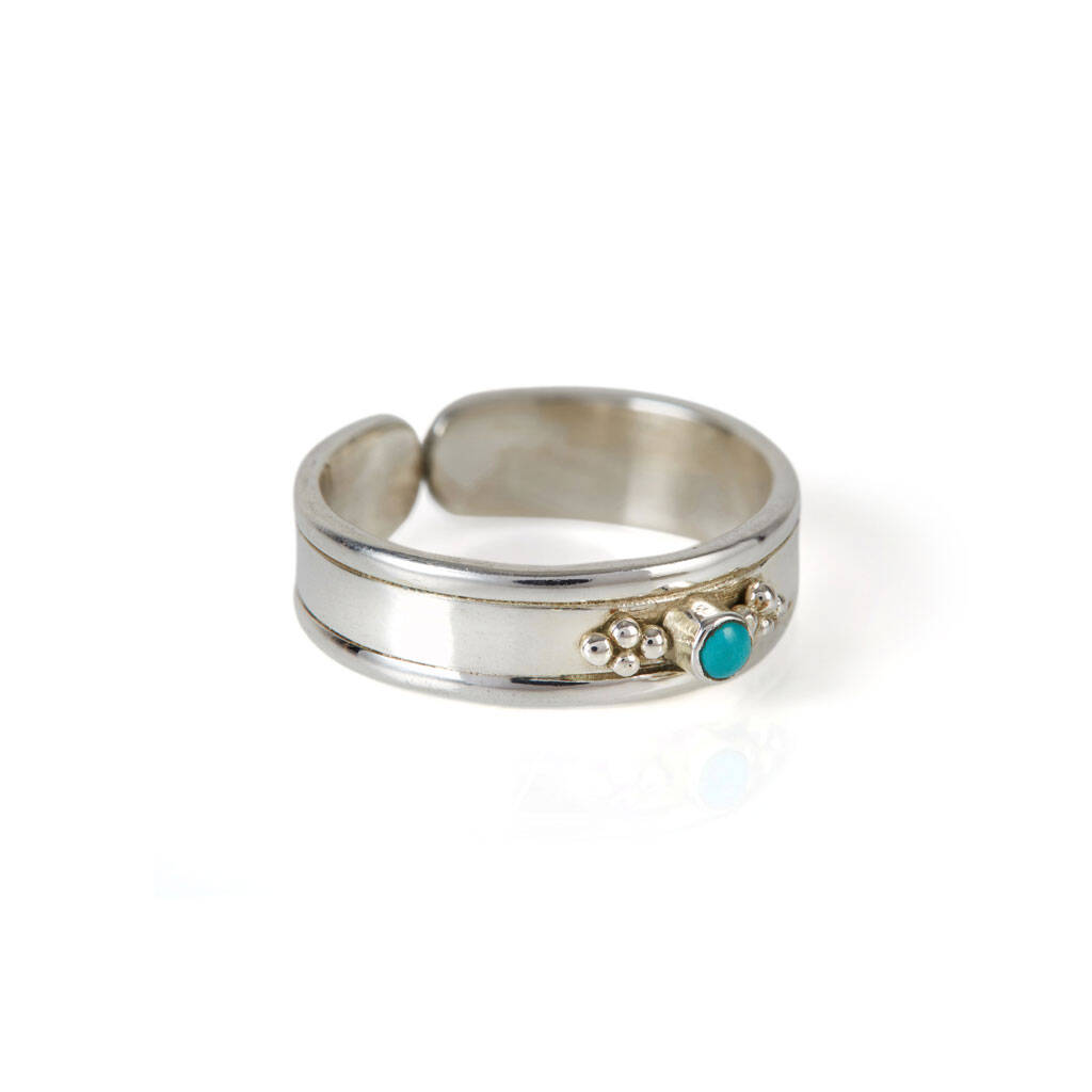 Rajput Turquoise Silver Adjustable Midi Or Toe Ring By Charlotte's Web ...