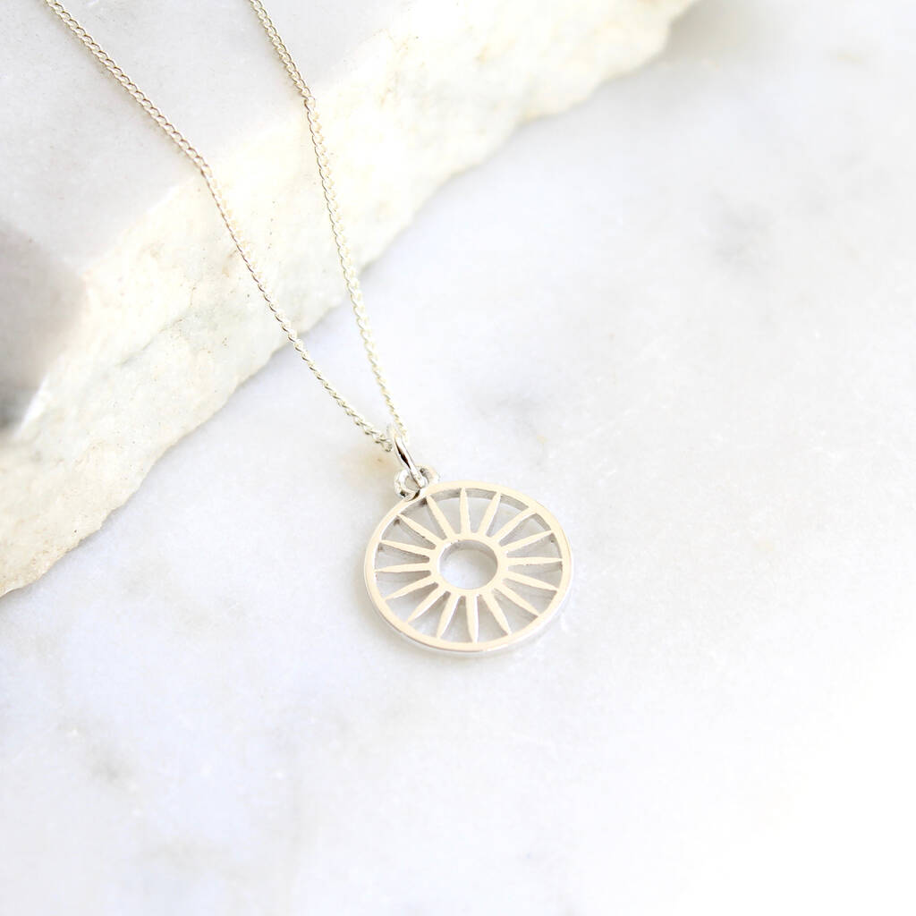 Silver Waggon Wheel Token Charm Necklace By Lime Tree Design ...
