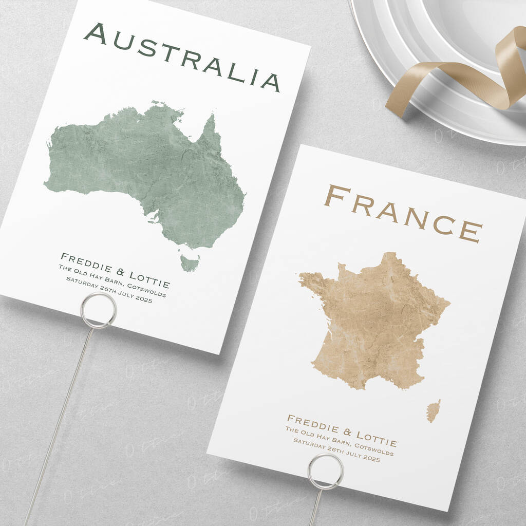 Travel Themed Wedding Table Names By Ottie Design | notonthehighstreet.com