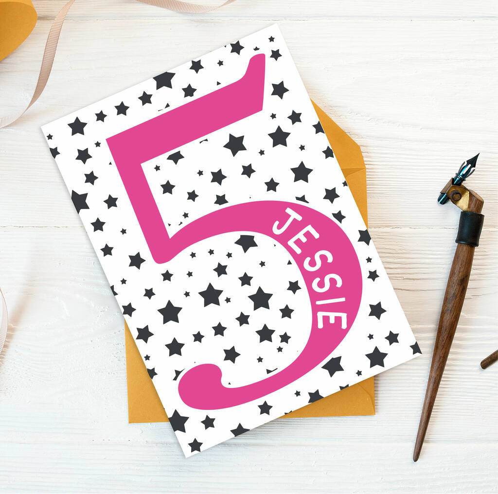 Personalised Number Birthday Card Ages One To Nine By Lunella