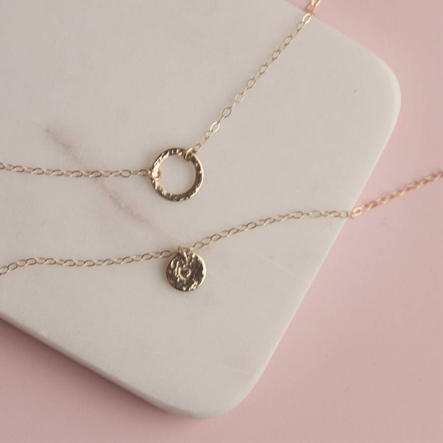 gold or silver layered necklace set with karma disc by lulu & belle ...