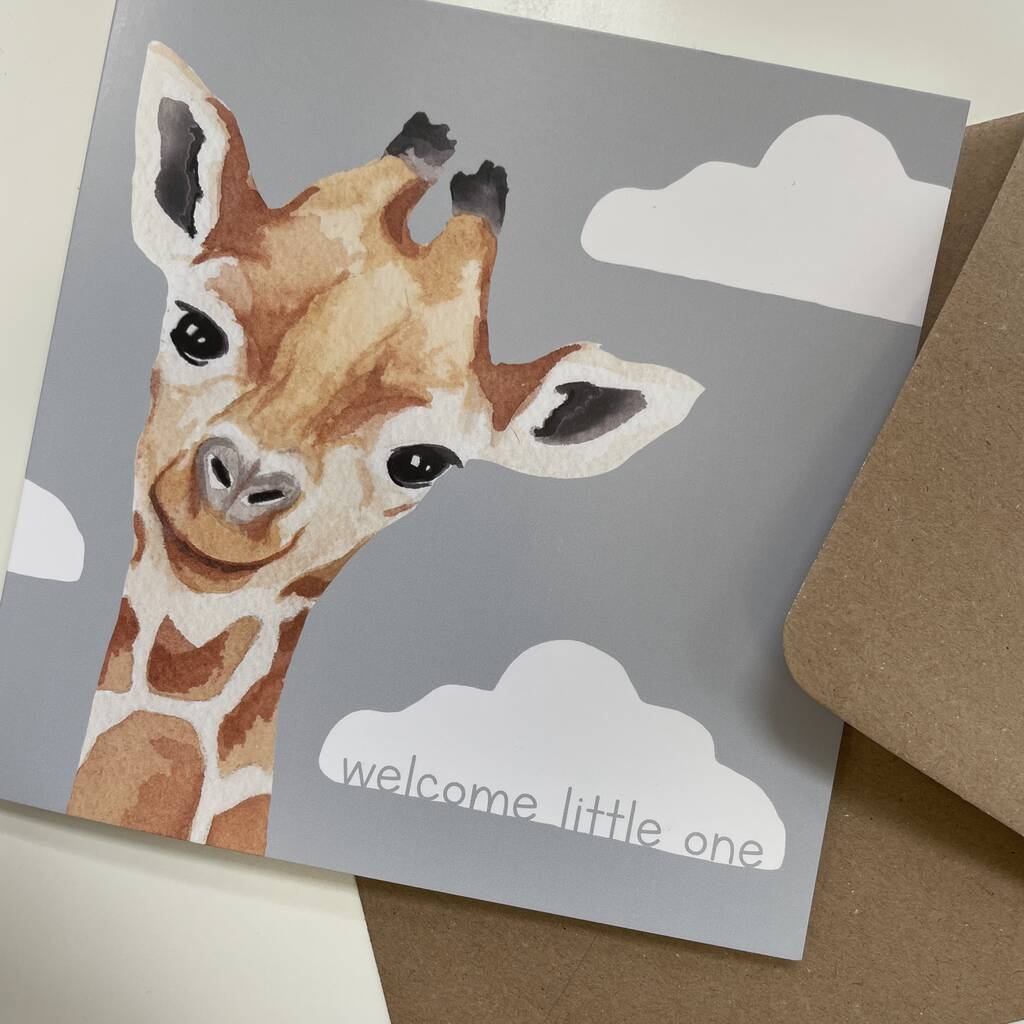 Welcome Little One Giraffe Card By lil wabbit | notonthehighstreet.com