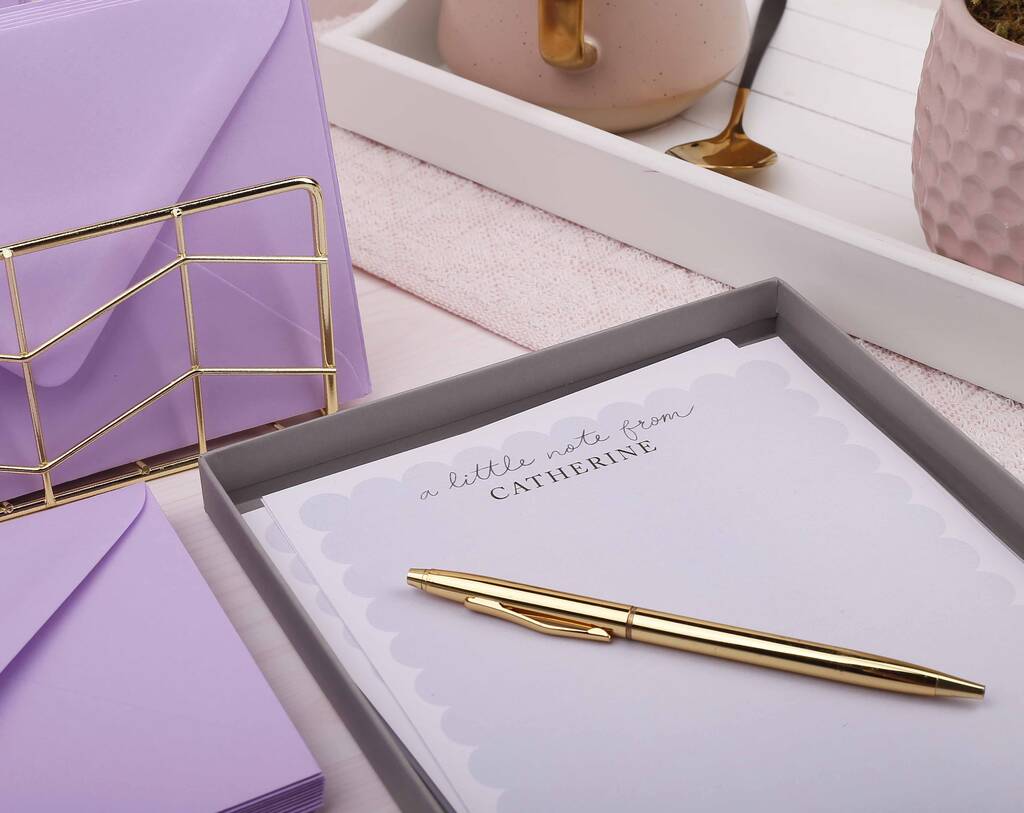 Personalised Floral Writing Paper Gift Box Set By Making Meadows ...