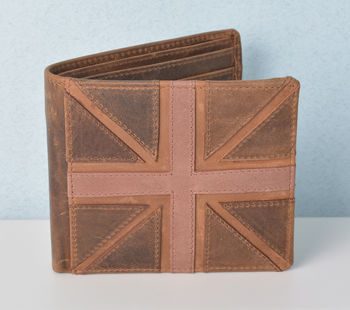 union jack leather wallet by me and my car | notonthehighstreet.com
