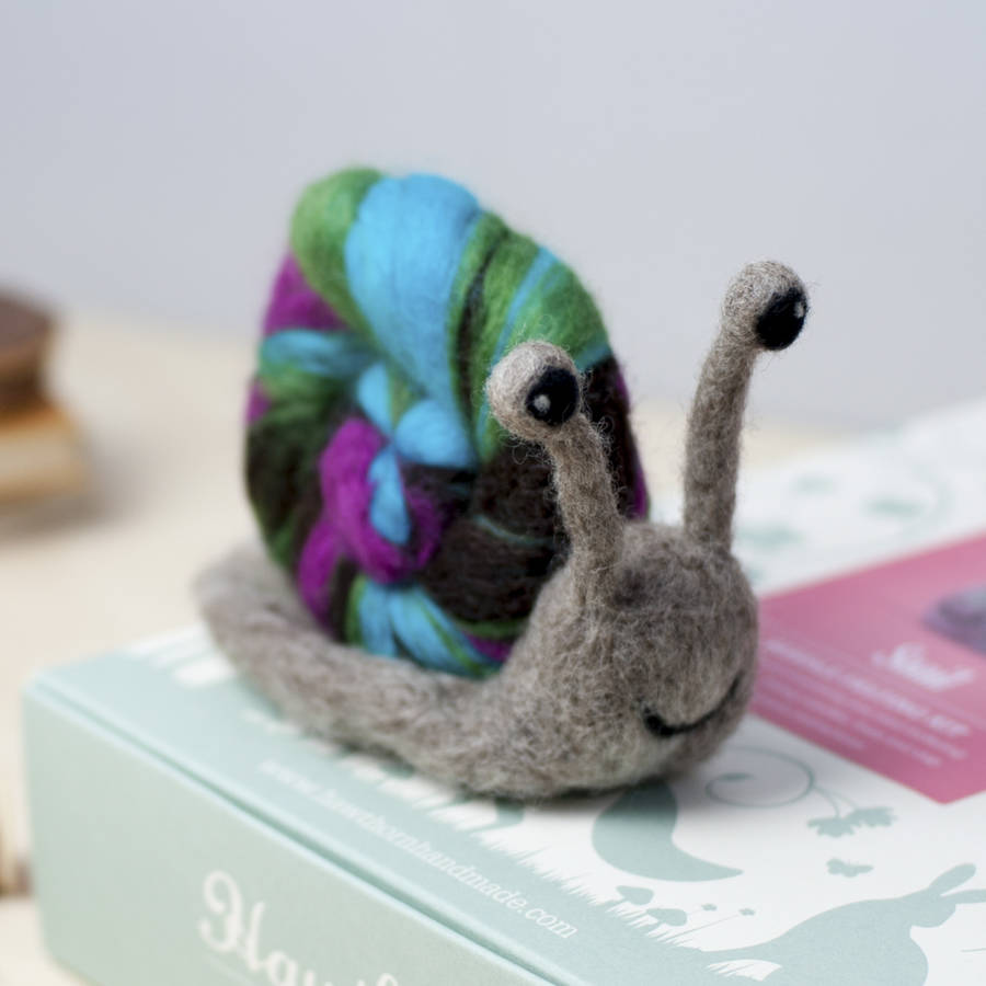 snail needle felting craft kit by hawthorn handmade ...