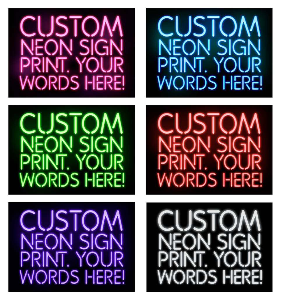 personalised neon sign print by ink & sons | notonthehighstreet.com