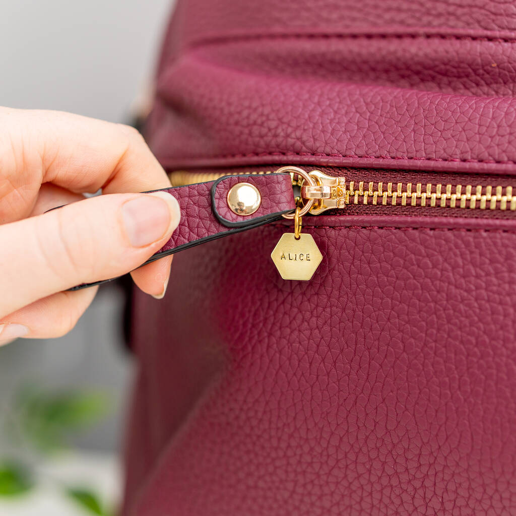 Personalised Vegan Leather Double Zip Backpack By Posh Totty Designs ...