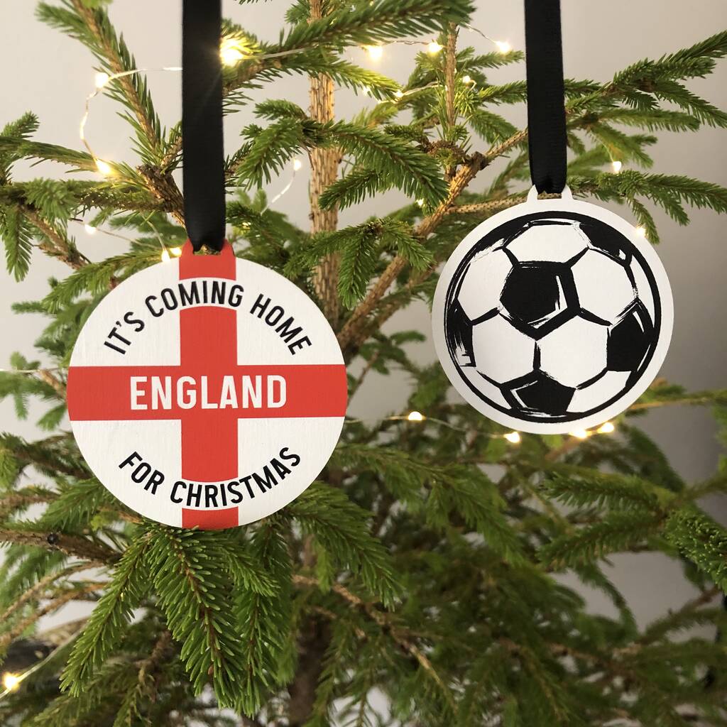 Christmas Football Wooden Bauble Decoration By Alphabet Bespoke ...