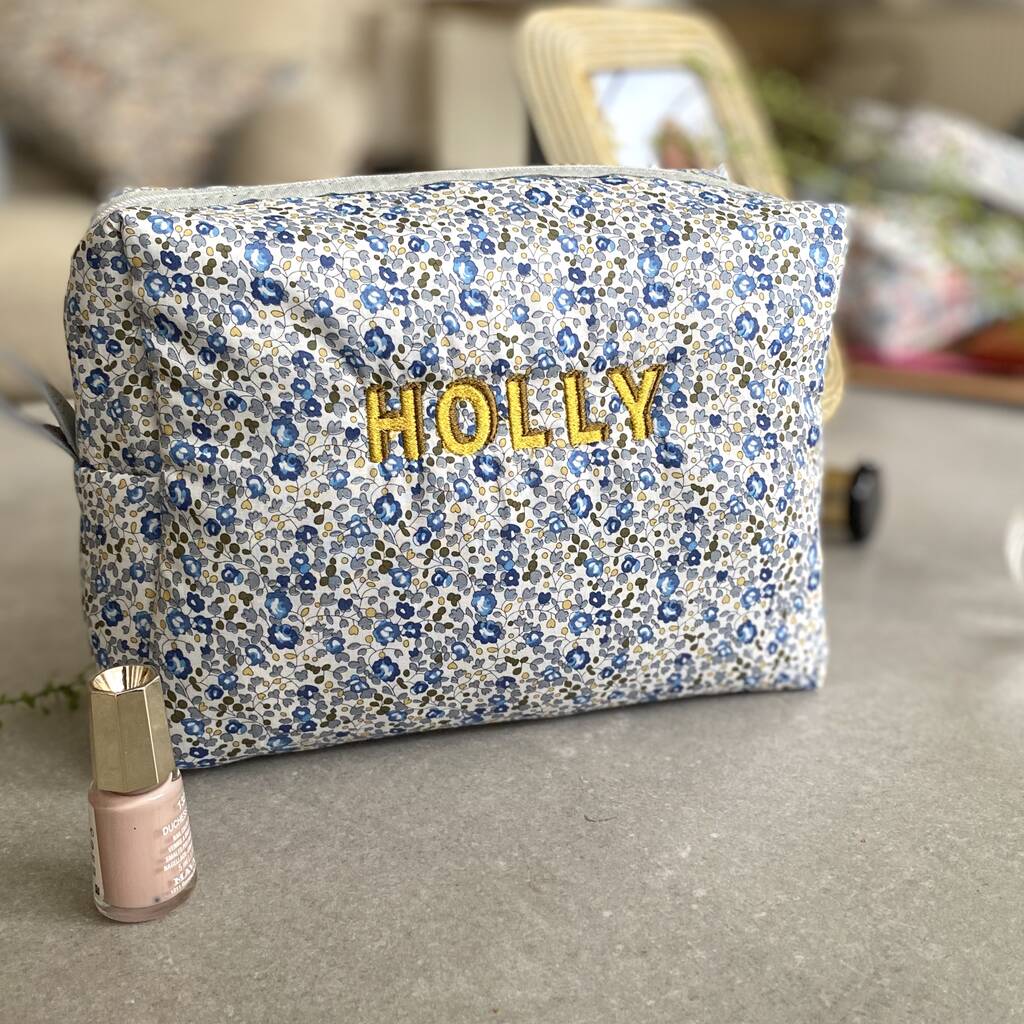 Liberty Print Wash Bag Personalised Embroidered By Undercover ...