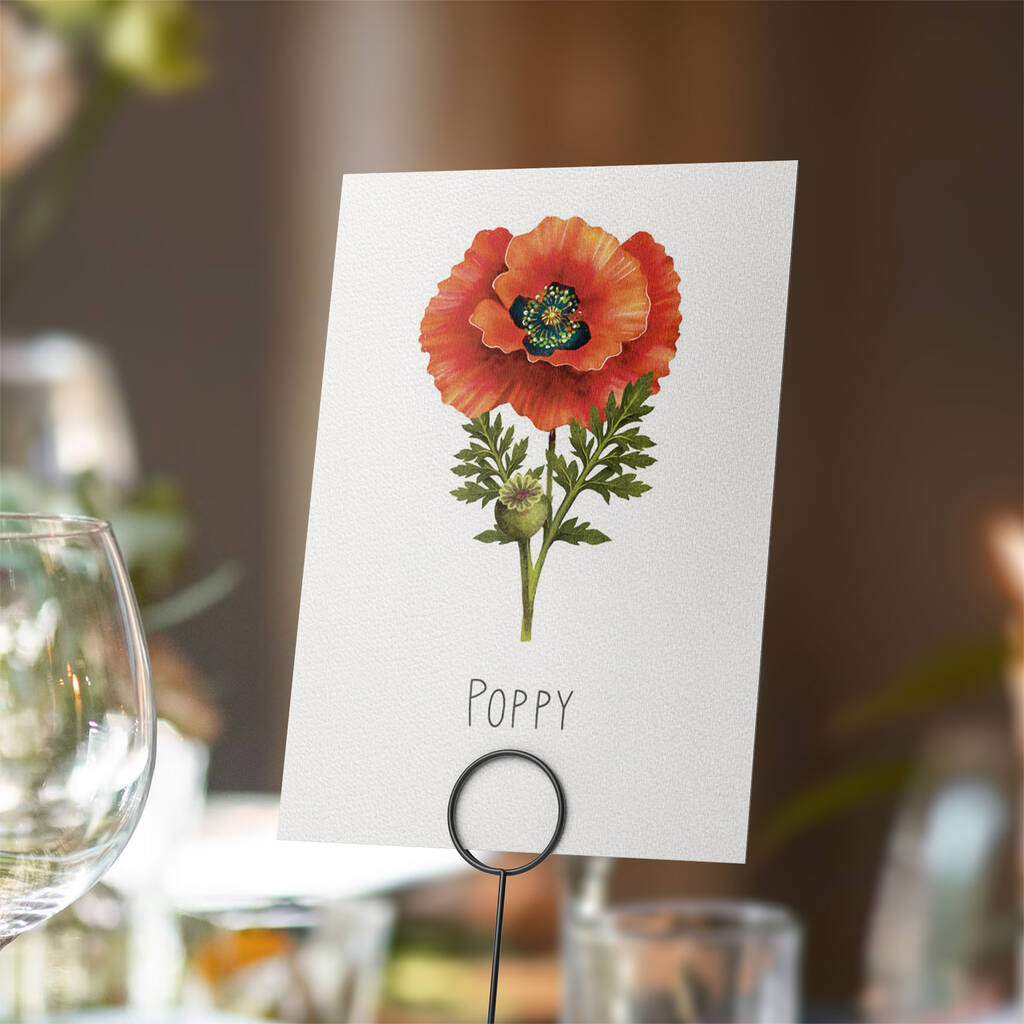 Colourful Flower Table Name Card By Paper Willow | notonthehighstreet.com