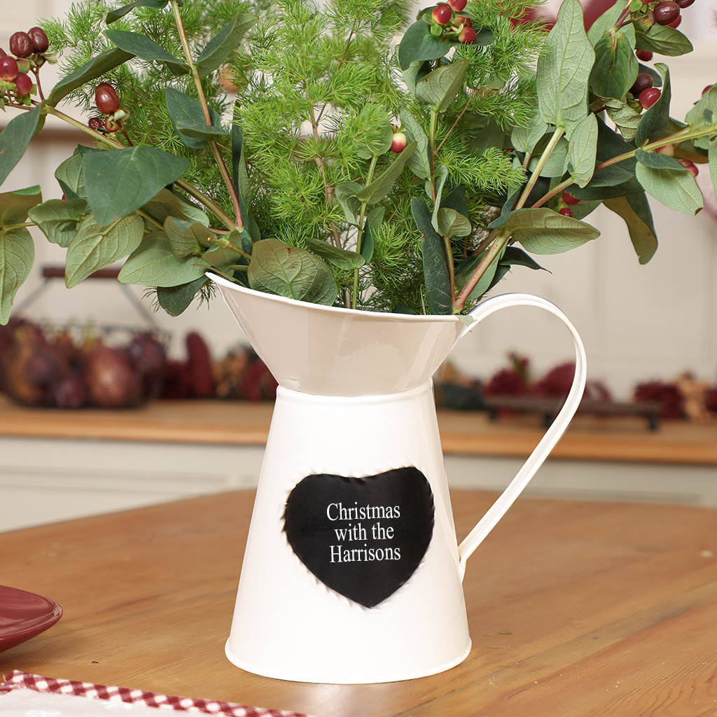 Personalised Heart Pitcher Jug Christmas Gift By Dibor ...