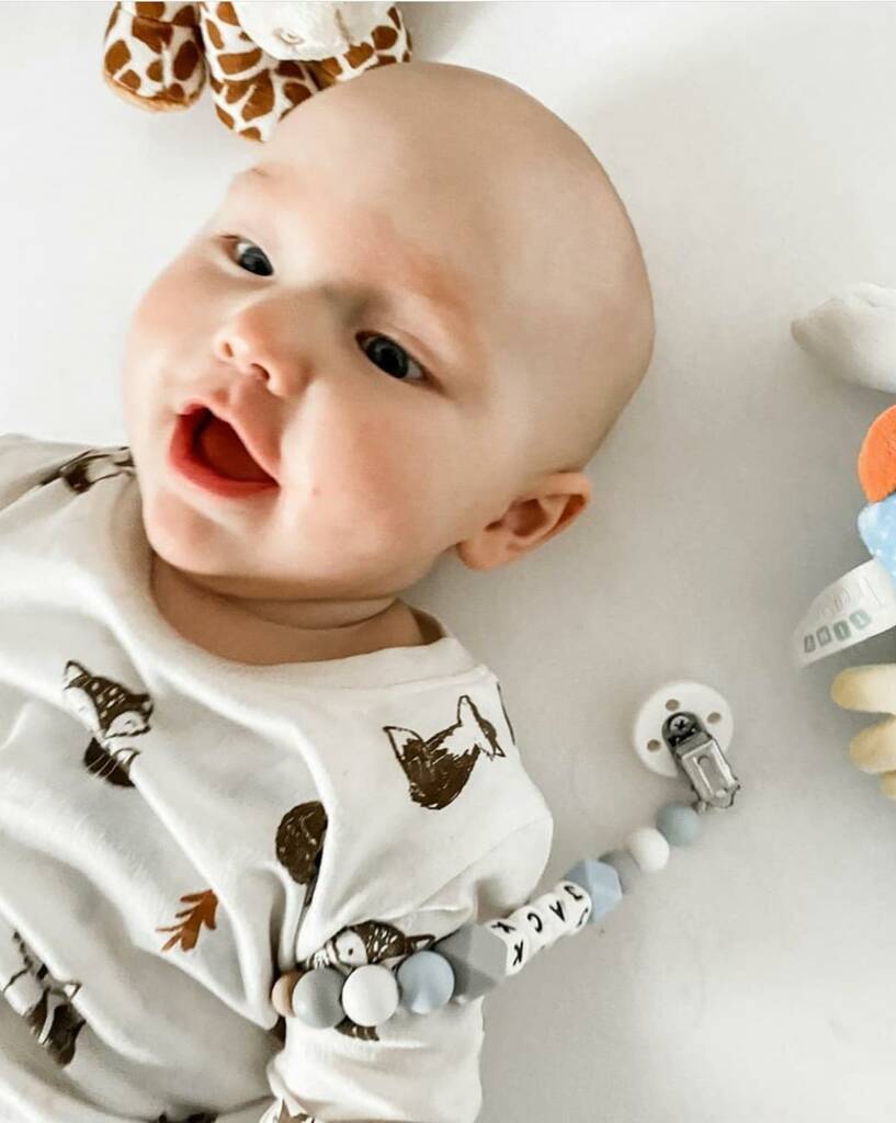 Personalised Silicone Dummy Clip By Pops And Dudes | notonthehighstreet.com