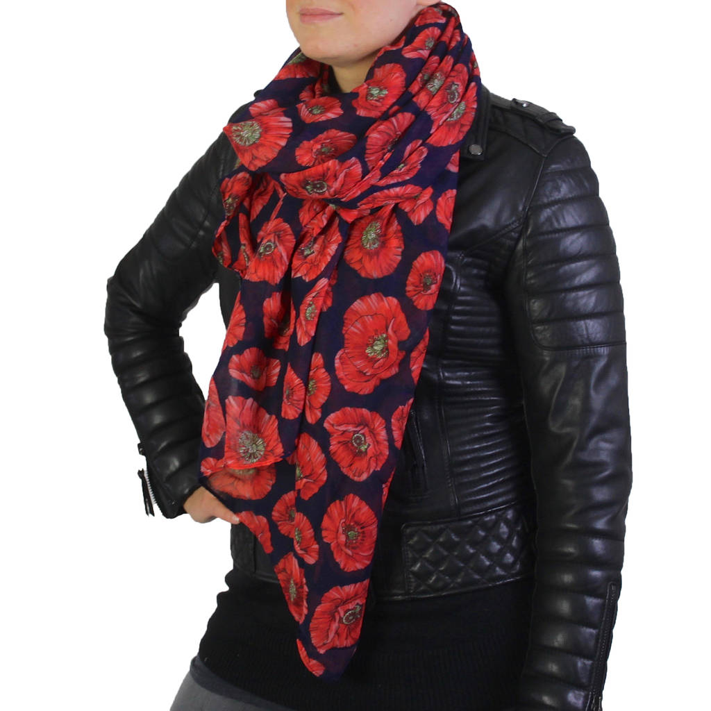 poppy print scarf by my posh shop | notonthehighstreet.com