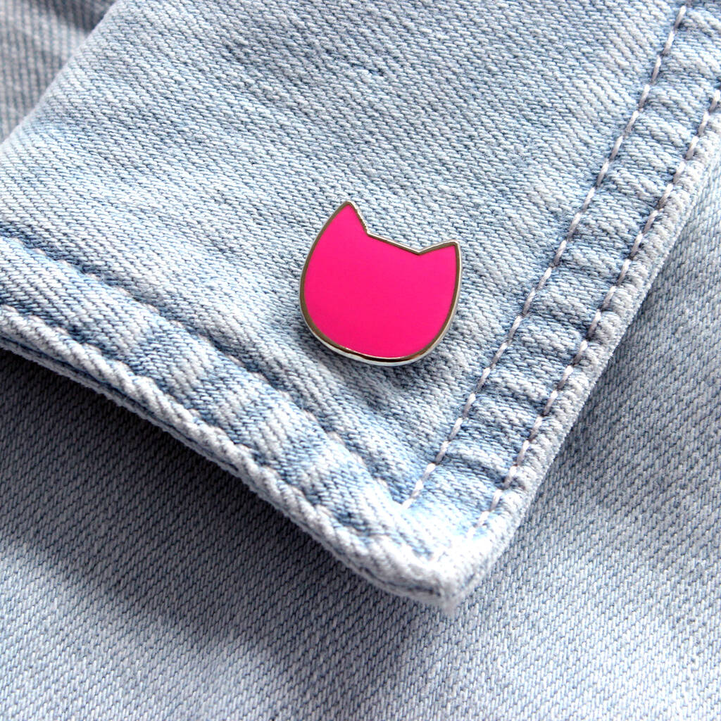 Mini Cat Pin Badge By Purple Tree Designs