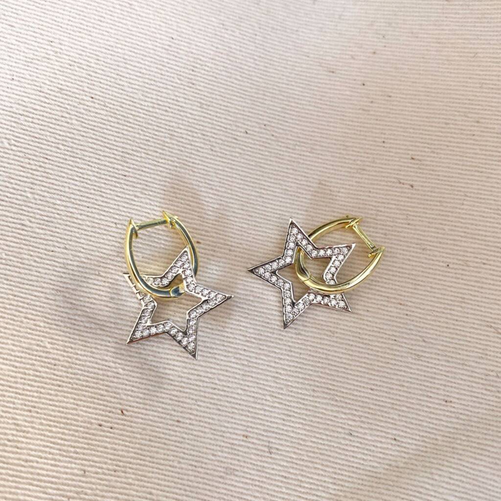 Sterling Silver Star Hoop Earring By Spero London | notonthehighstreet.com