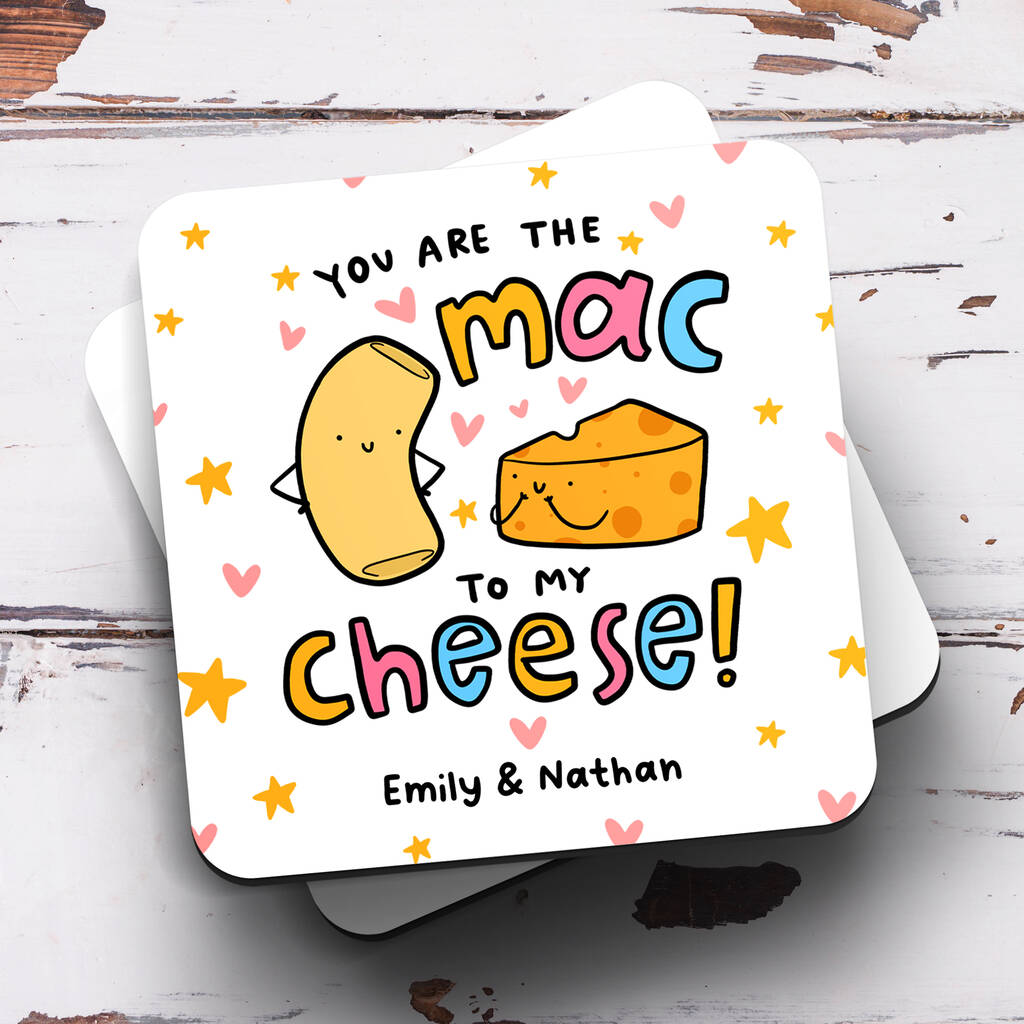 Personalised Coaster 'Mac To My Cheese' By Arrow Gift Co ...