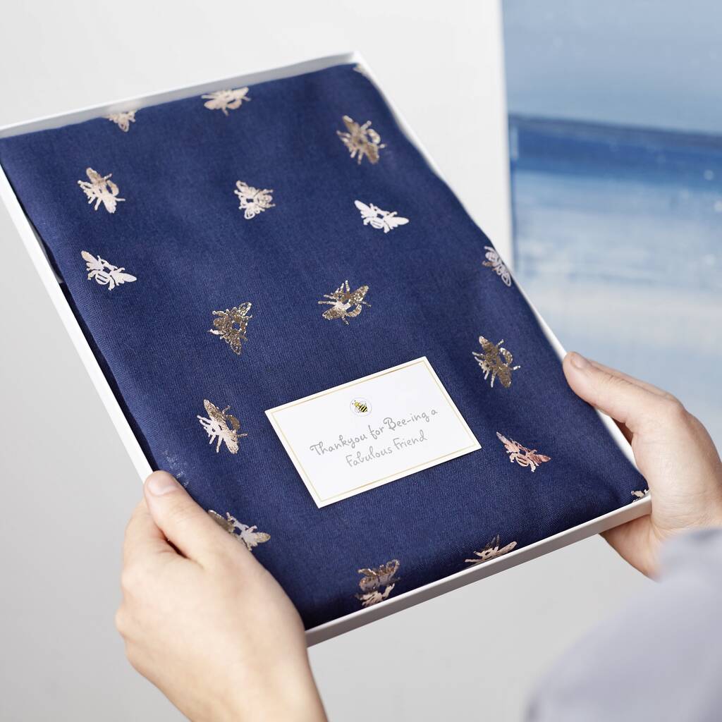 bumble bee print scarf by my posh shop | notonthehighstreet.com