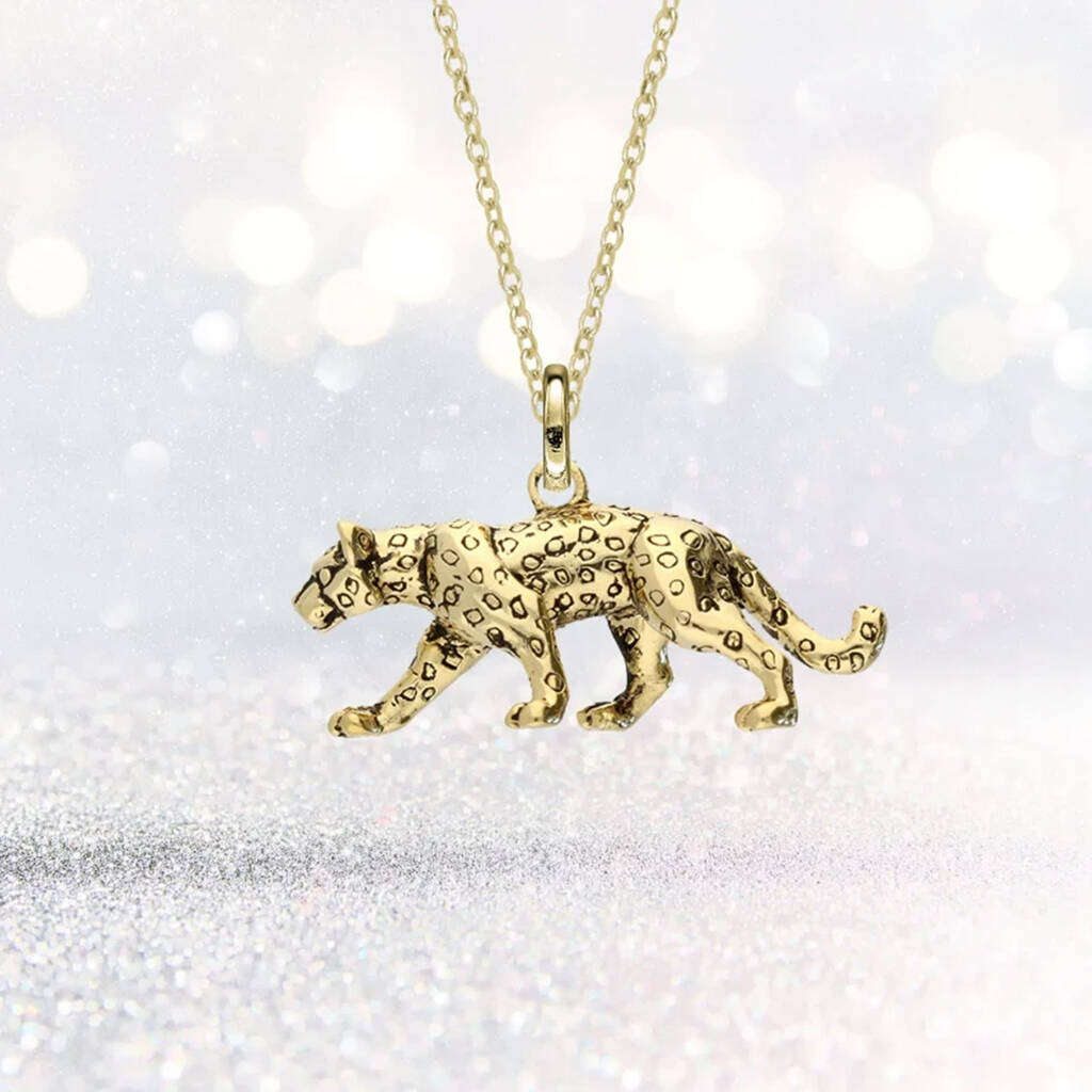 Personalised Golden Leopard Pendant Necklace By Songs of Ink and Steel ...