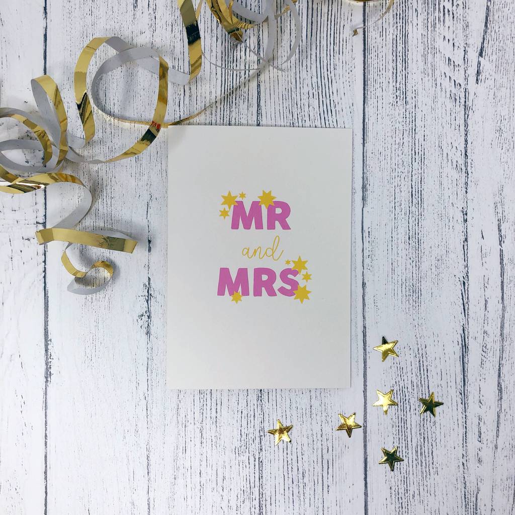 mr and mrs card by xoxo designs by ruth | notonthehighstreet.com
