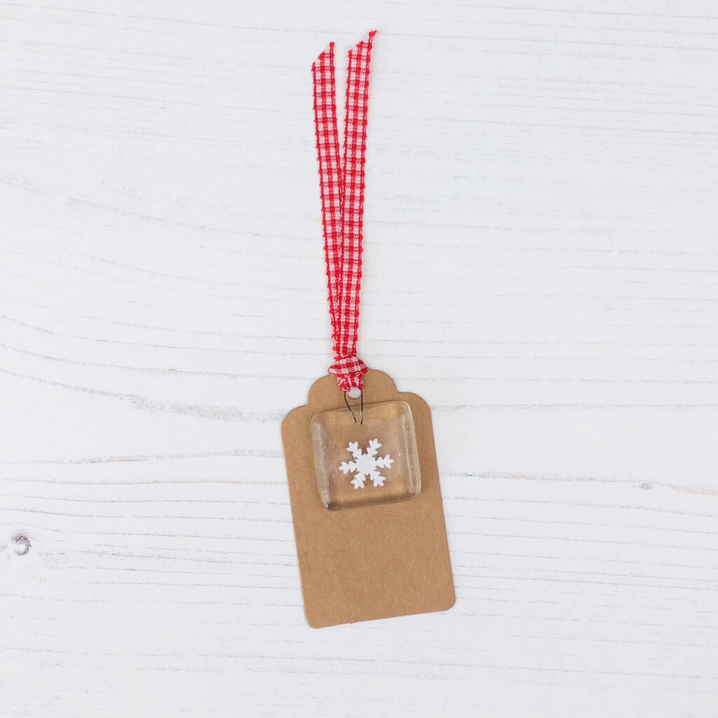 handmade glass keepsake snowflake christmas gift tag by jessica irena ...