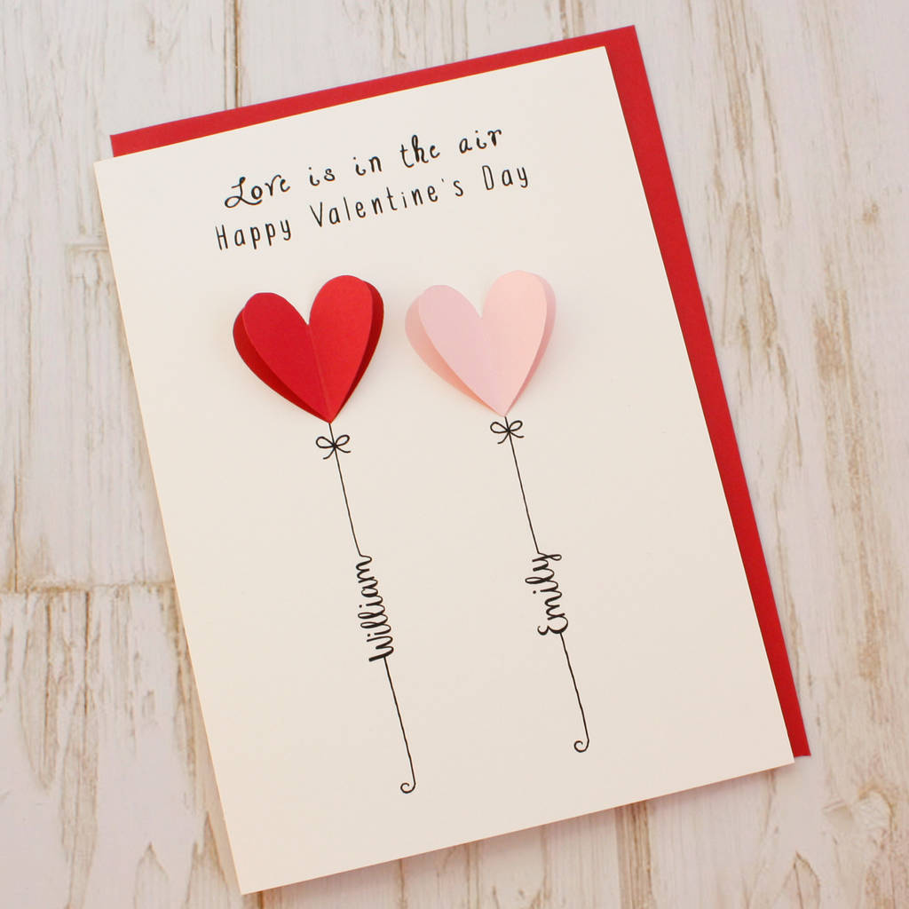 Personalised 3D Valentine s Day Card By The Little Paper Company 