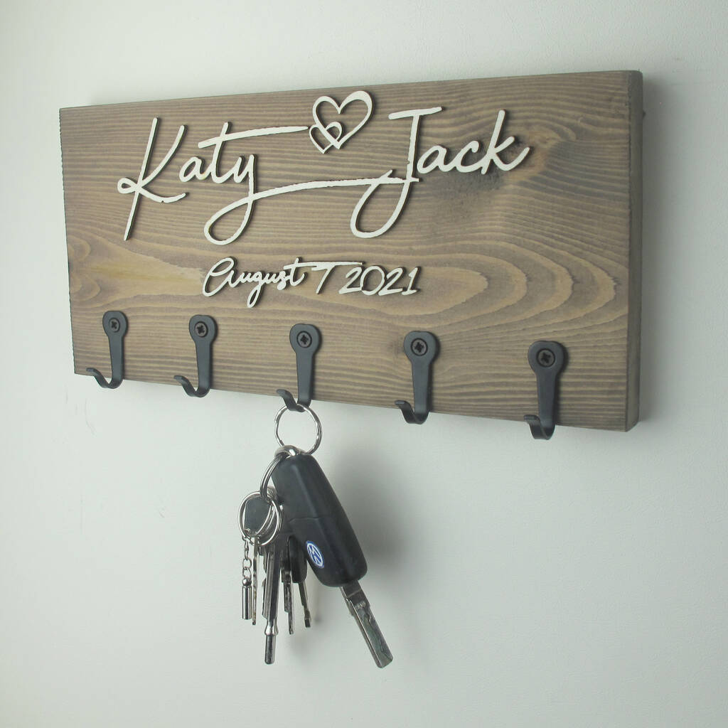 Personalised Key Holder With Five Hooks By Mac and lilly ...