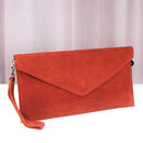 Personalised Suede Leather Envelope Clutch Bag By Penelopetom ...