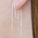 Silver And Gold Threader Chain Earrings By Otis Jaxon | notonthehighstreet.com