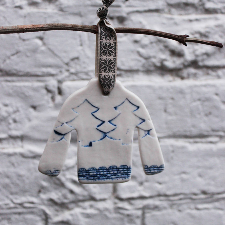 Porcelain Christmas Jumper Decoration By Amanda Mercer ...