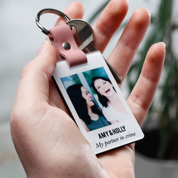 'pinks' leather photo memory keyring by no ordinary gift ...