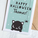 Personalised Halloween Black Cat Card By Small Dots ...