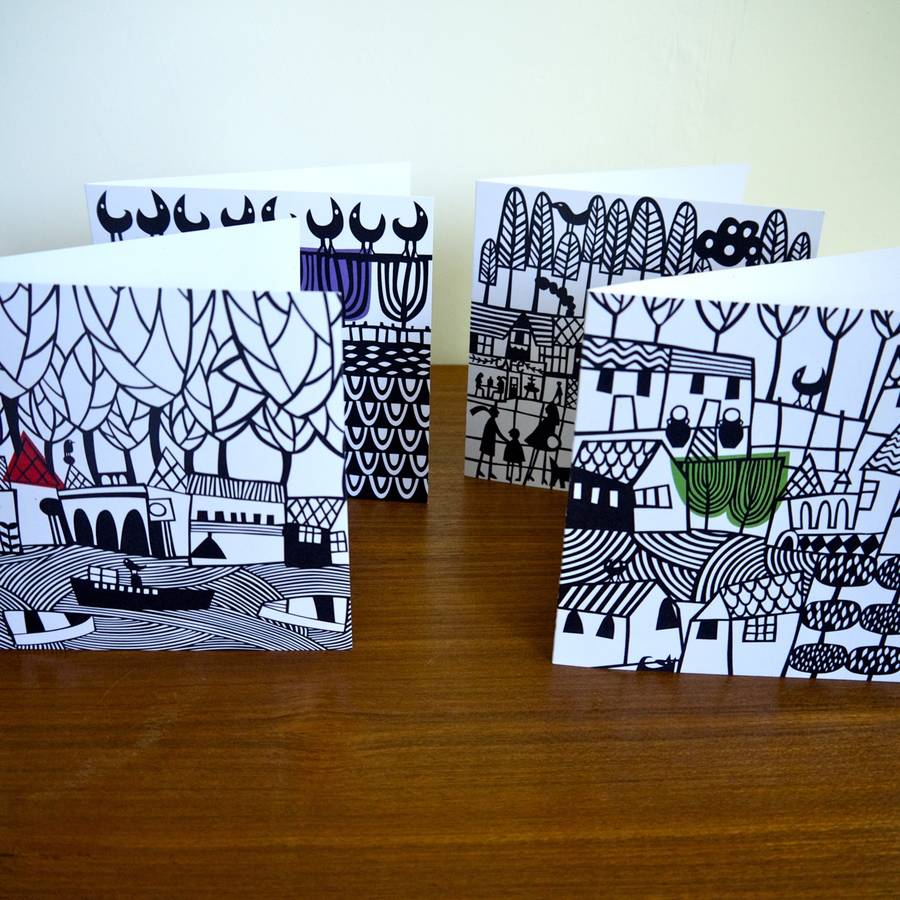 printed papercut cards set two by caroline rees | notonthehighstreet.com