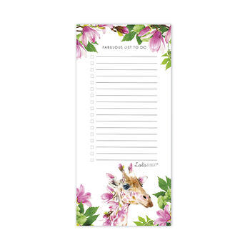 Magnetic To Do List Pad Featuring Botanical Giraffe By Lola Design Ltd ...