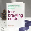 'four calling birds' funny christmas card pack by wordplay design ...