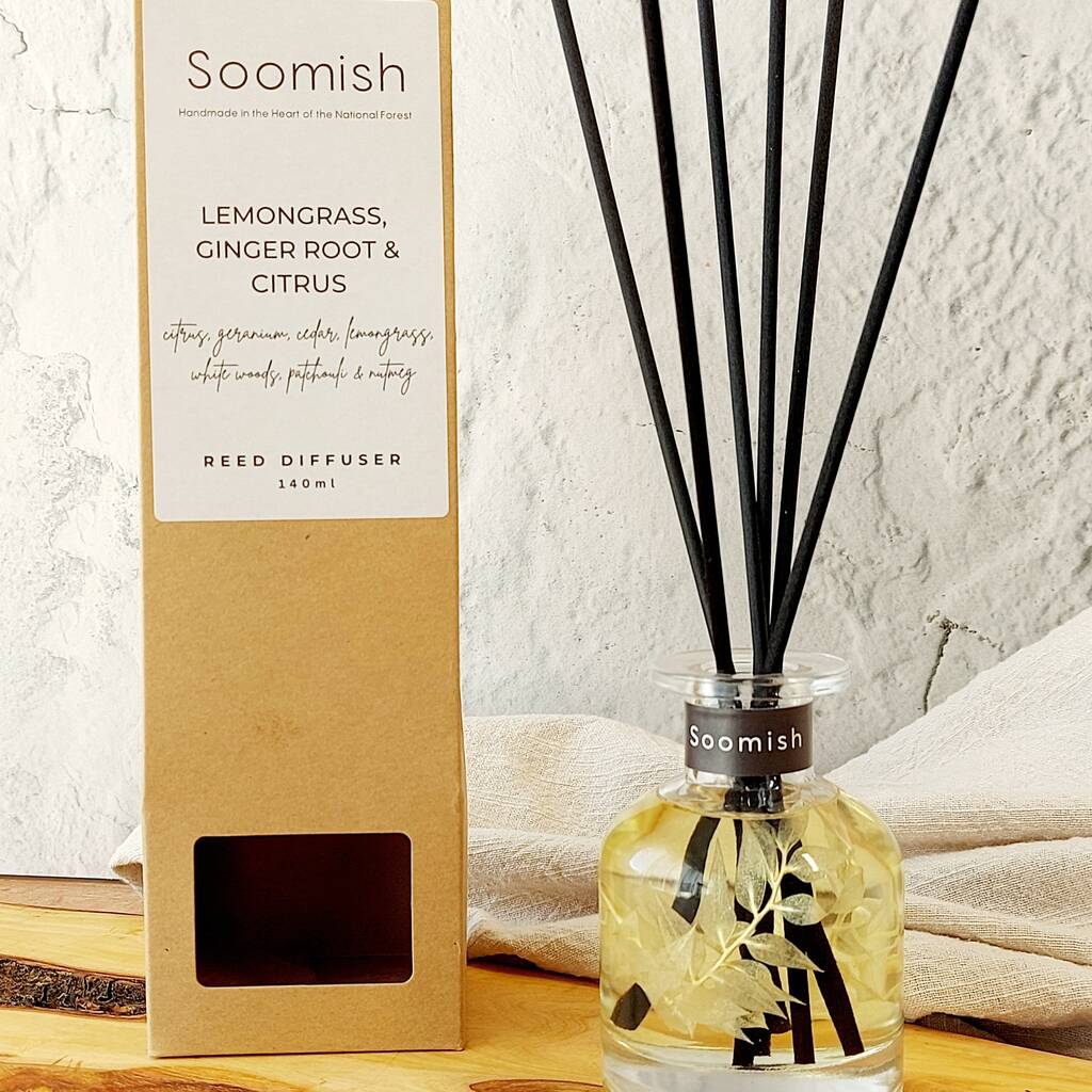 Lemongrass Ginger Root, Citrus Botanical Reed Diffuser By Soomish ...