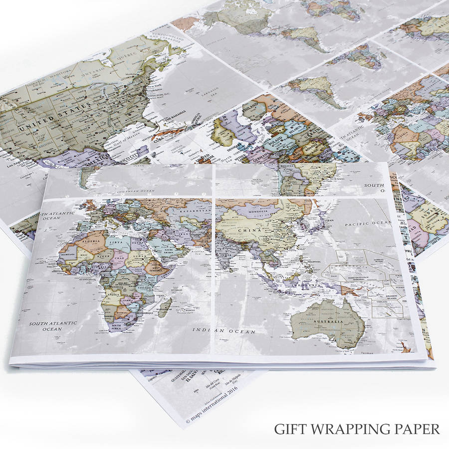 illustrated trivia world map by maps international | notonthehighstreet.com